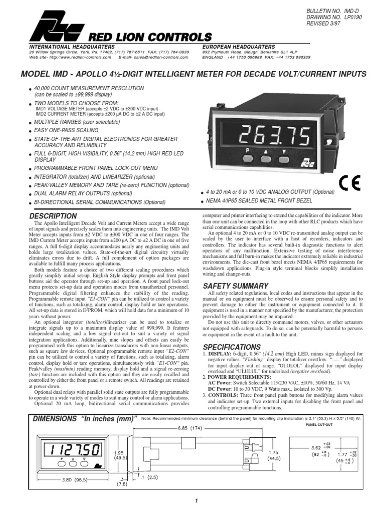 IMD Product Manual (Obsolete - For Reference Only) | PDF | Relay ...