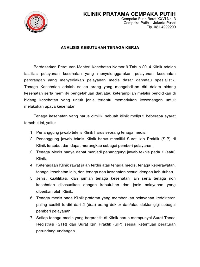 Analisis Kebutuhan Tenaga Kerja | PDF