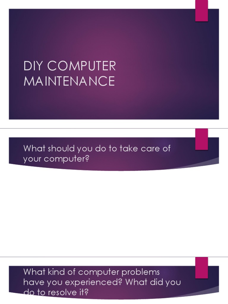 Computer Maintenance | PDF | Computers