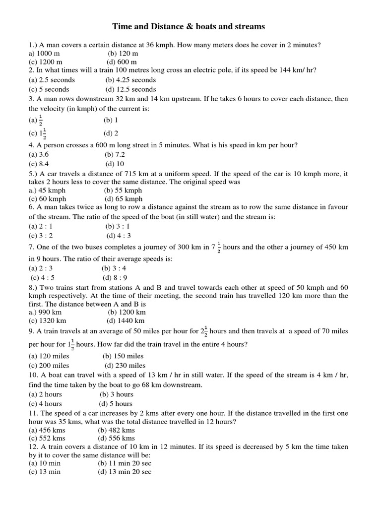 Time and Distance | PDF | Speed | Physical Quantities