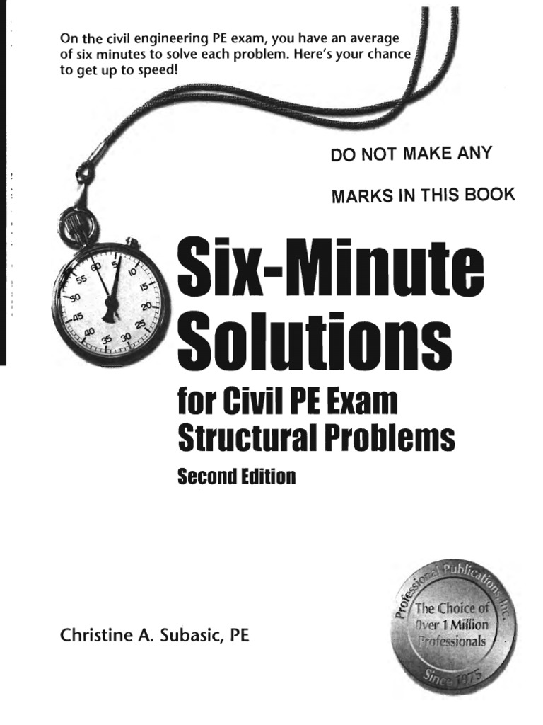 Six Minute Solutions For Civil PE Exam Structural Problems PDF | PDF