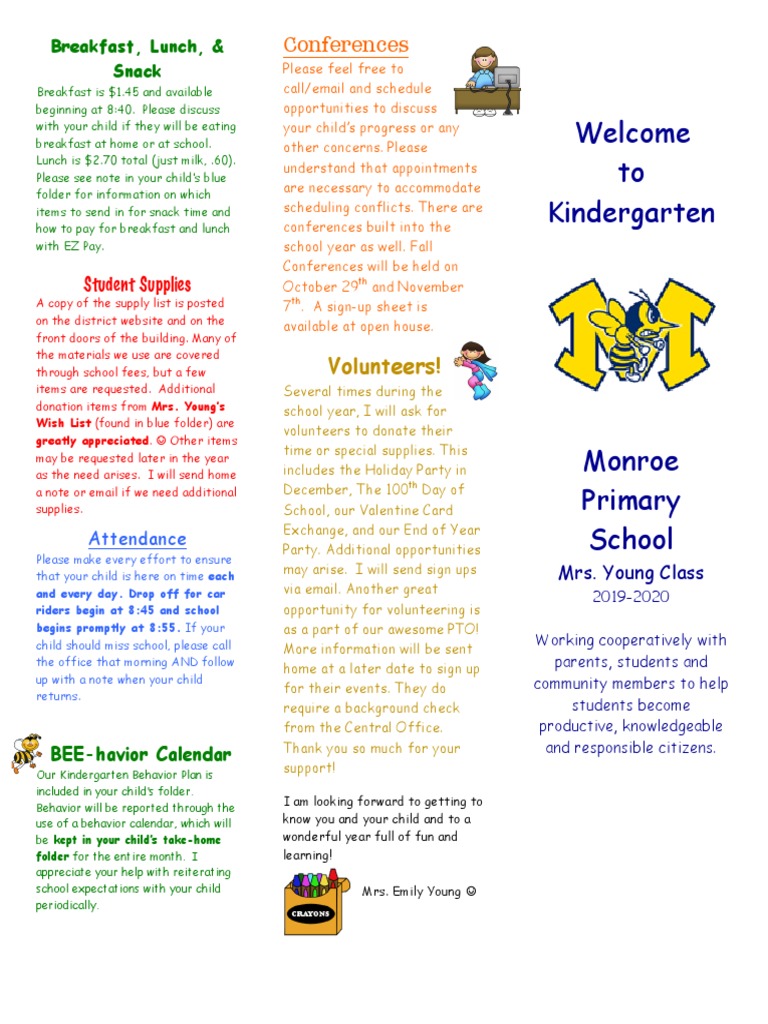 Welcome To Kindergarten: Conferences | PDF | Learning