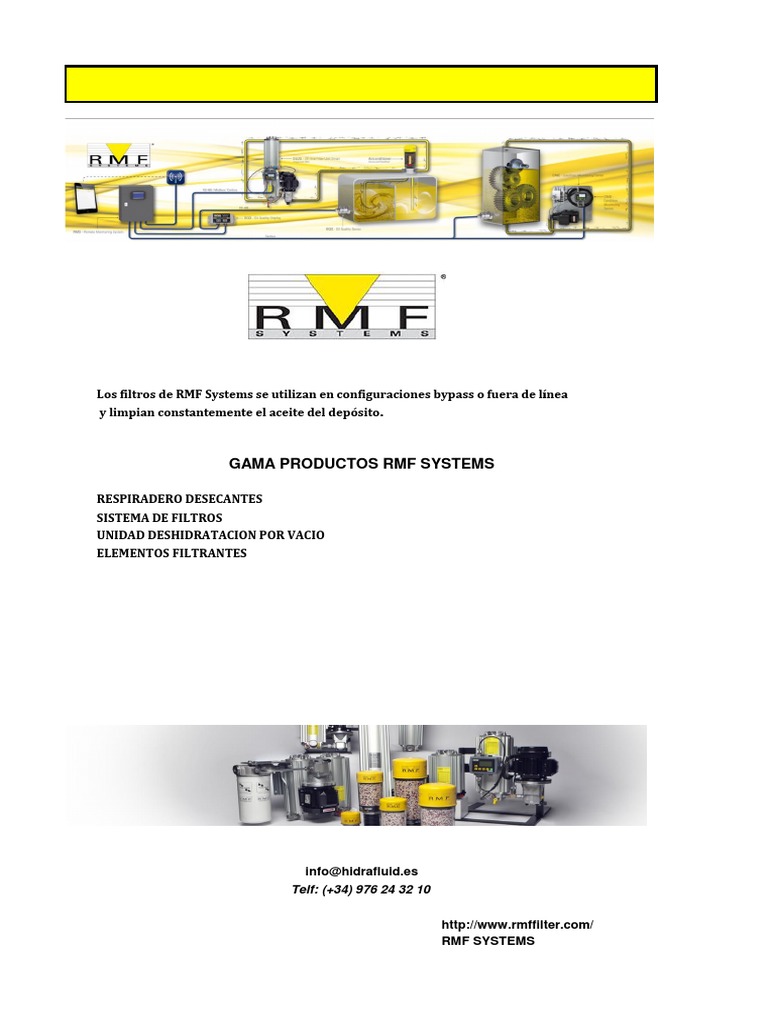 Filtros RMF Systems | PDF | Agua | Materiales
