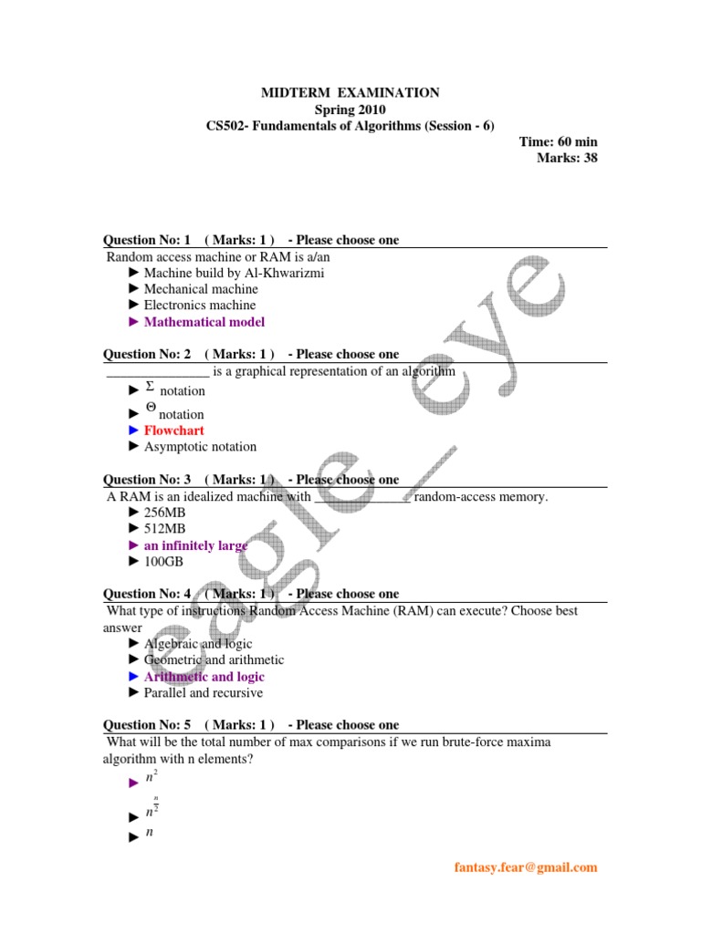 CS502 MId Term Paperz in One Maga File..... (Eagle - Eye) | PDF | Time Complexity | Mathematical ...