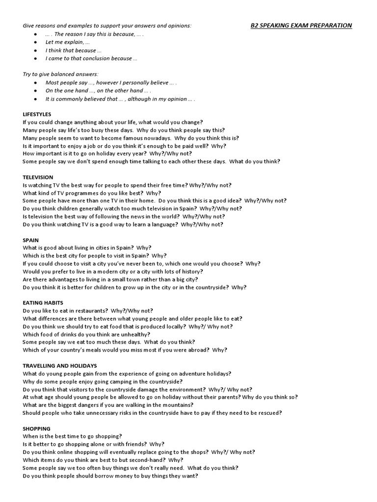 B2 Speaking Exam Preparation (Part 4) | PDF | Advertising | Time