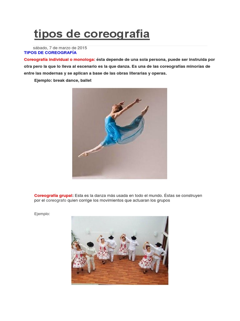 Tipos de Coreografia | PDF