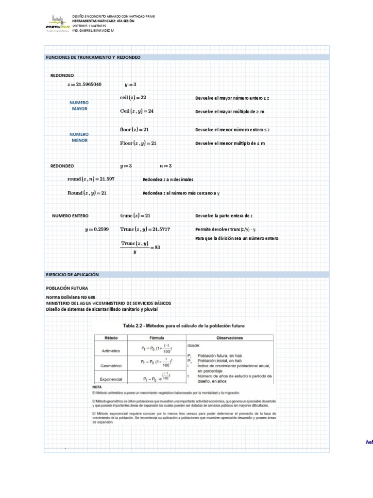 05 Herramientas Matrices Mathcad - Cuarta Sesión | PDF | Matriz ...