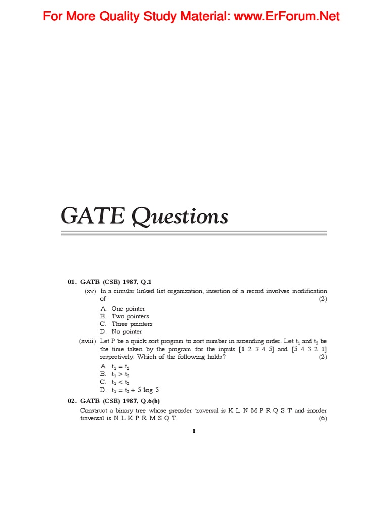 300+ Algorithms MCQ PDF | PDF | Vertex (Graph Theory) | Time Complexity