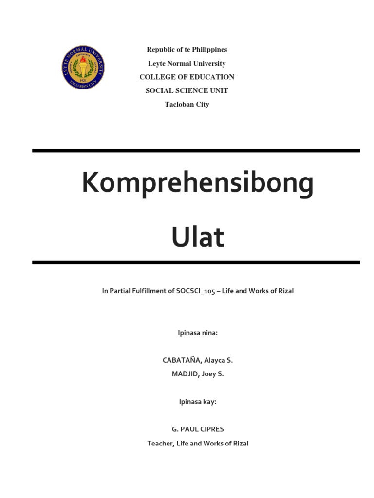 Comprehensive Report 1ST Report | PDF