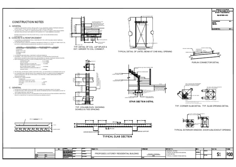 Construction Notes: Elevation | PDF | Concrete | Civil Engineering