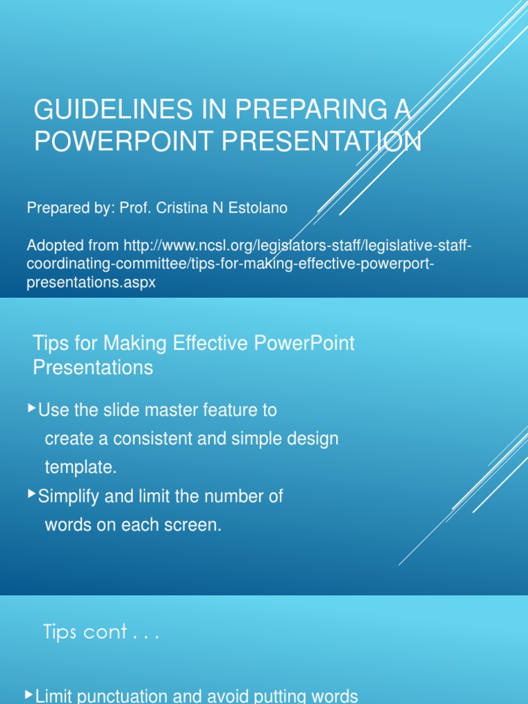 Guidelines for Creating Effective PowerPoint Presentations | PDF | Typefaces | Arial