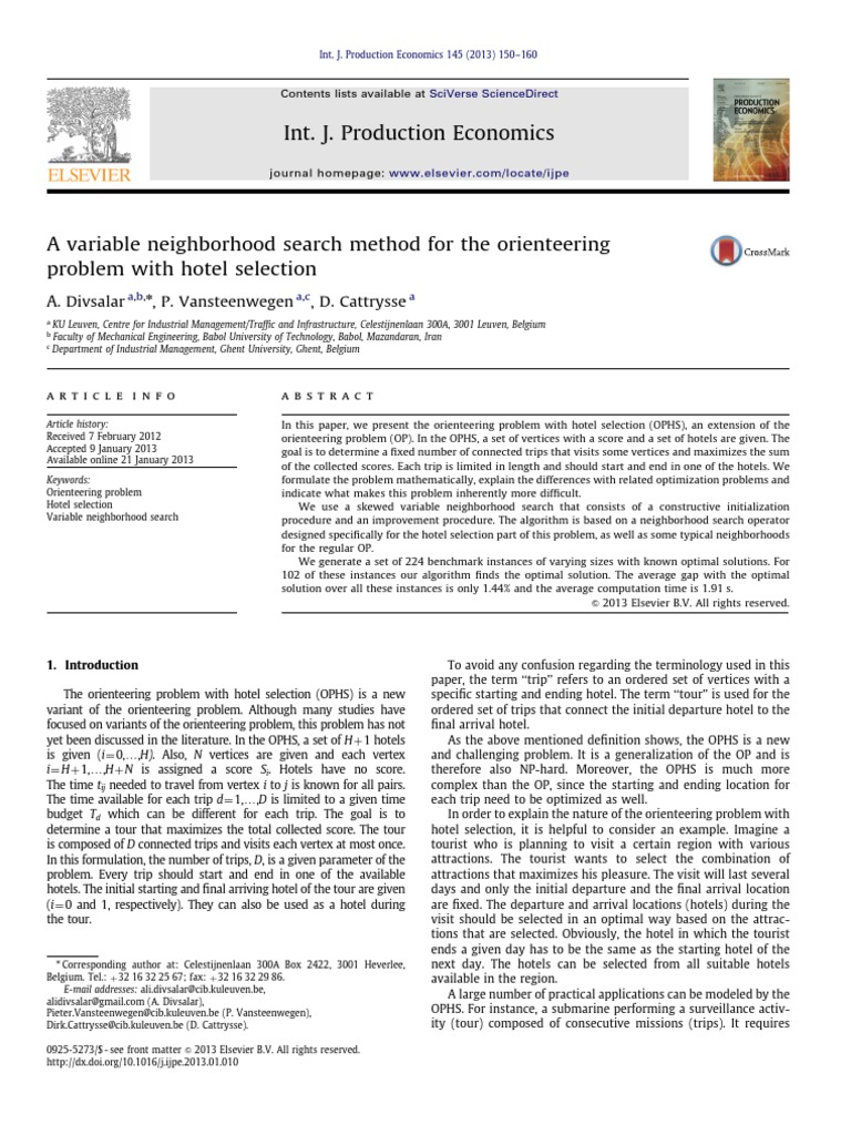 A Variable Neighborhood Search Method Fo PDF | PDF | Mathematical ...