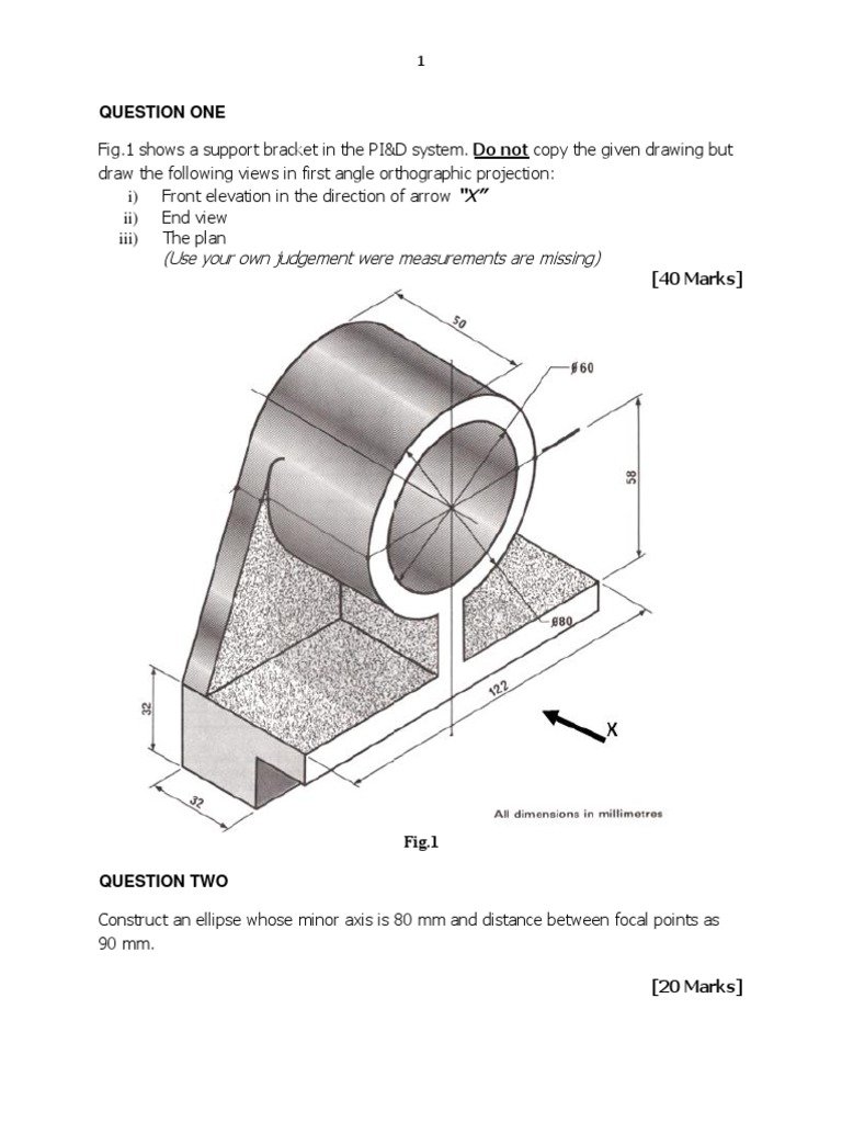 d10-2 Engineering Drawing End of Term Test | PDF