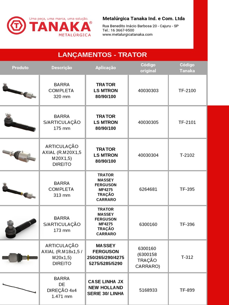Catalogo Tanaka | PDF | Trator | Engenharia de Transporte