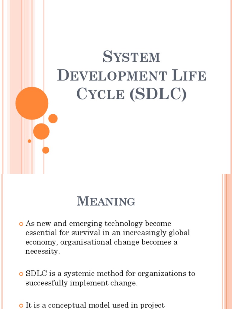 MIS PPT System Development Life Cycle (SDLC) Nikhil | PDF | Systems ...