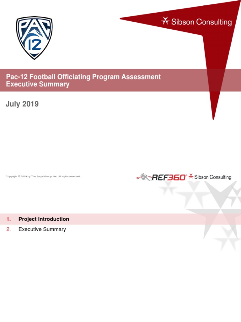 Pac-12 Football Officiating Program Assessment Executive Summary | PDF ...