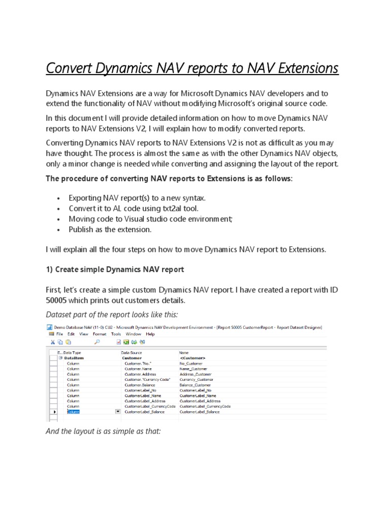 A Step-by-Step Guide to Converting Dynamics NAV Reports to NAV ...