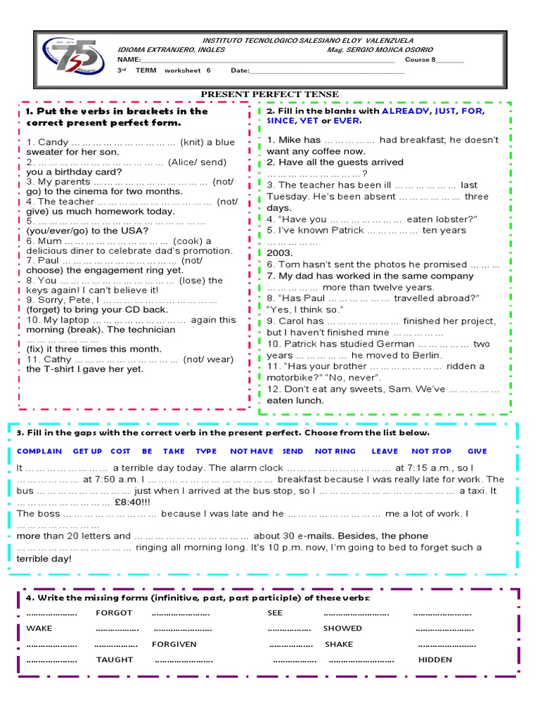 Guia 6 Present Perfect 3rd Term | PDF | Cognitive Science | Morphology