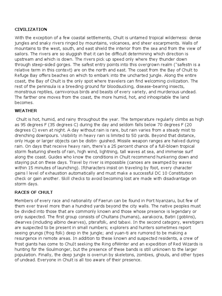 1.1 The Island of Chult | PDF | Deities | Rain