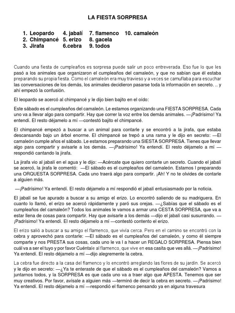 La Fiesta Sorpresa | PDF
