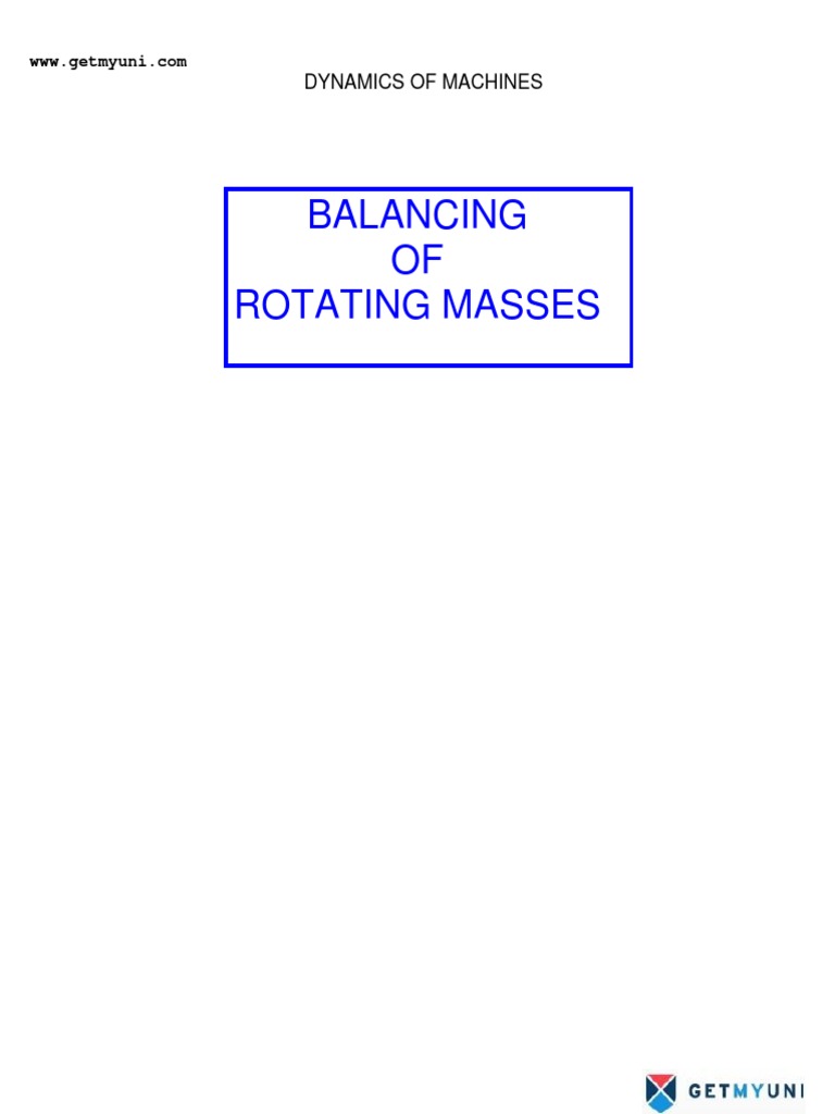 Dynamic Balancing of Rotating Masses | PDF | Angle | Force