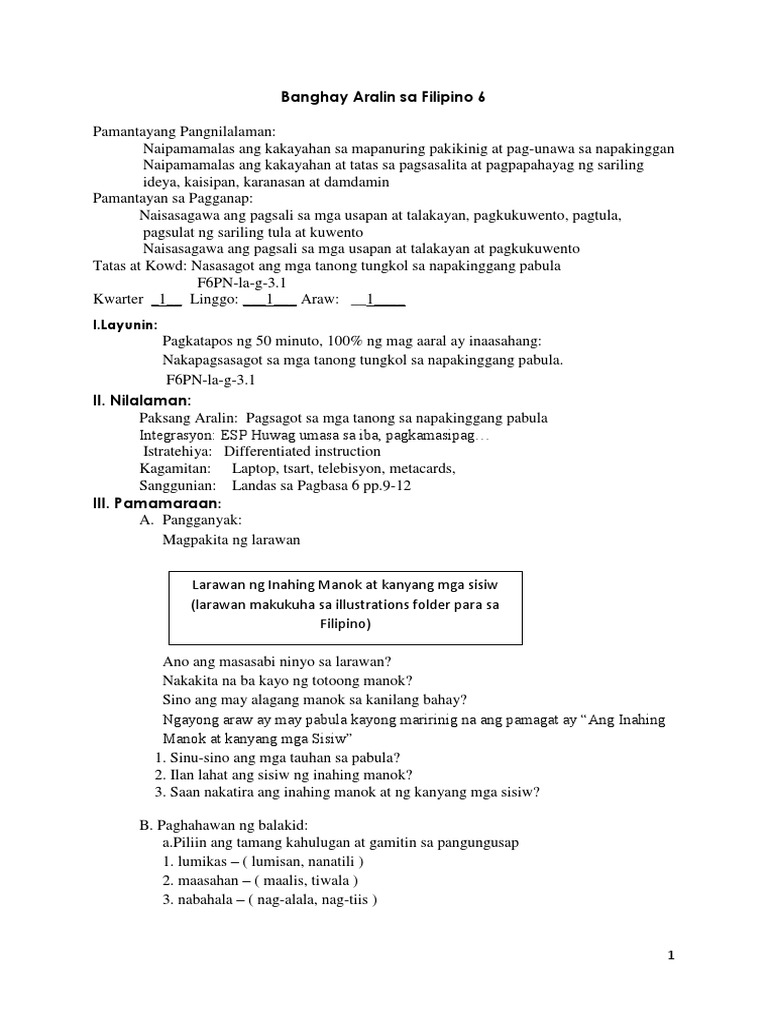DLP FILIPINO 6 Final With Page | PDF