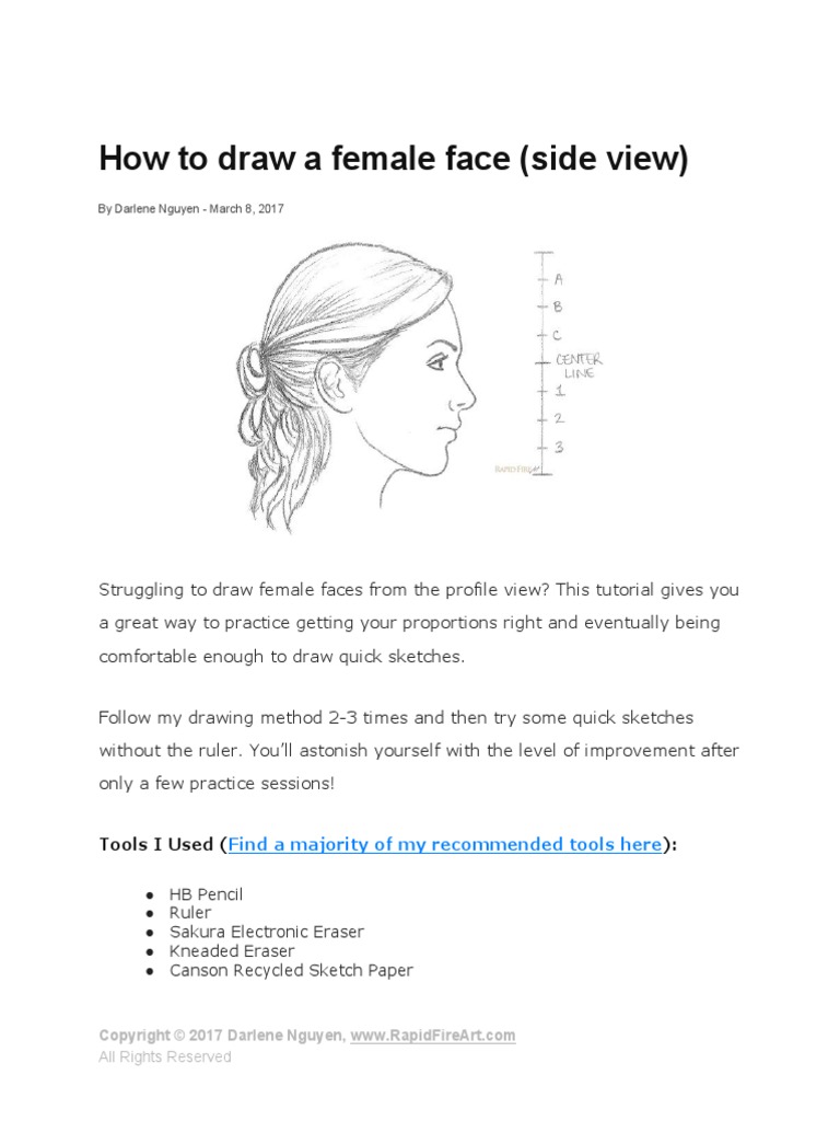 RapidFireArt Tutorials How To Draw A Female Face Side View | PDF ...