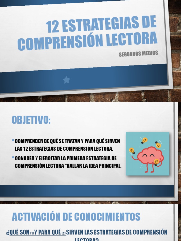 12 Estrategias de Comprensión Lectora | PDF