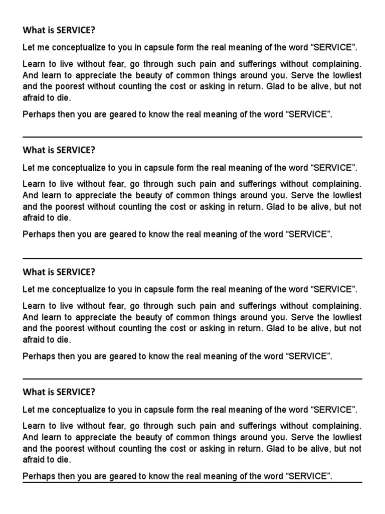 Understanding the Essence of Service | PDF | Lifestyle