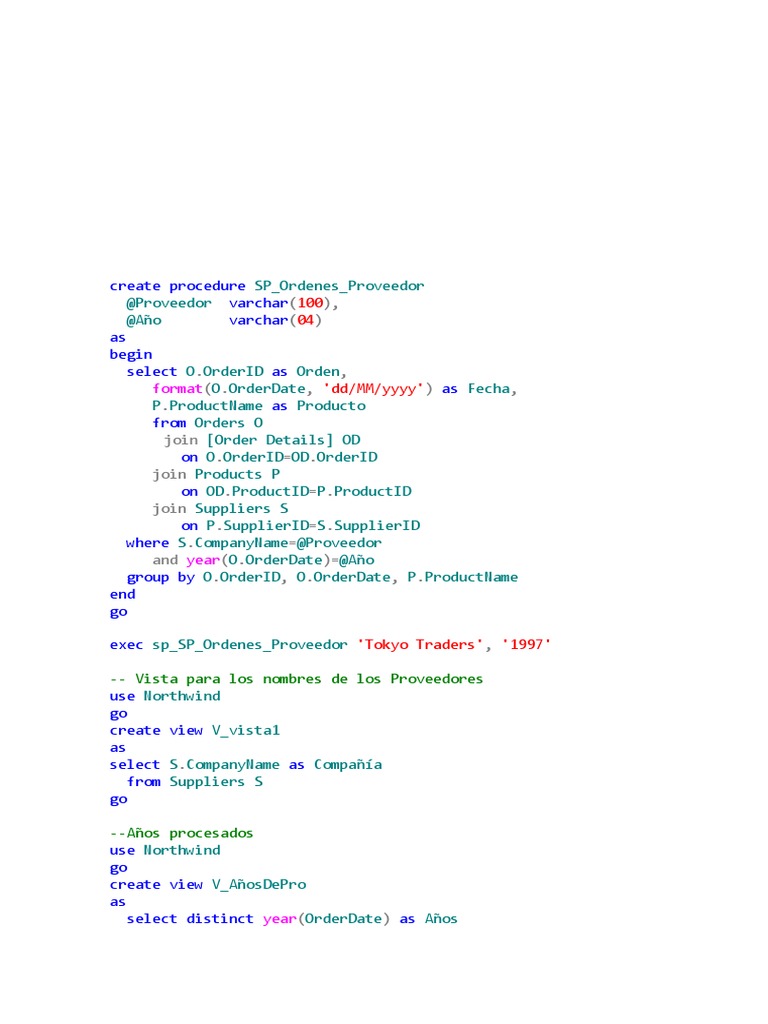 Create Procedure SP | PDF