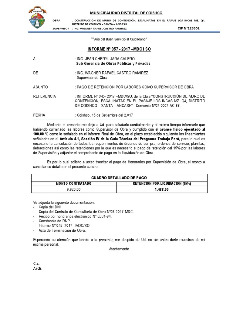 Informe Devolucion Retencion | PDF