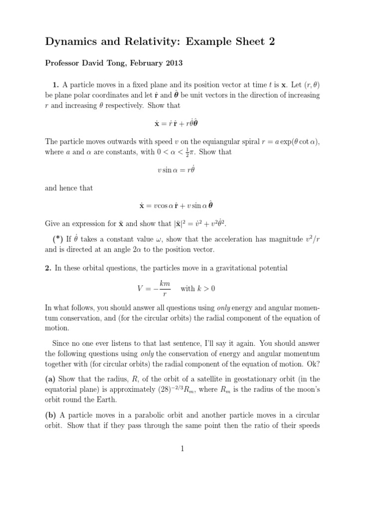 Analysis of Particle Motion in Gravitational and Central Force Fields | PDF | Orbit | Apsis