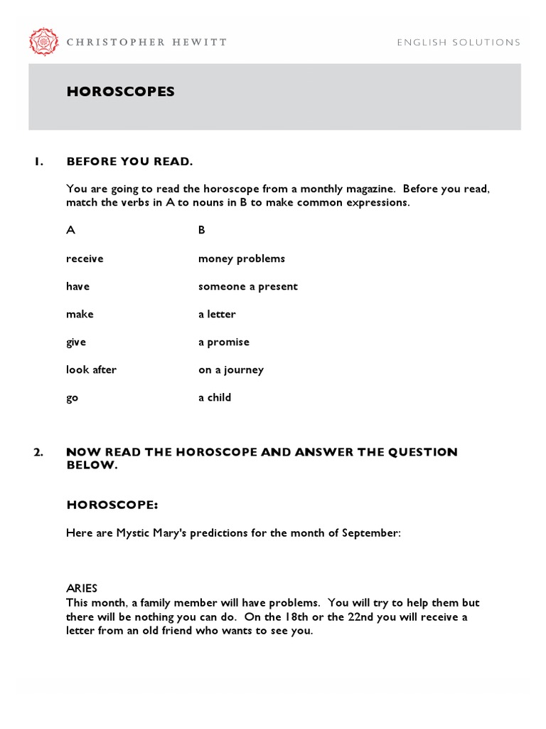 Horoscopes: 1. Before You Read | PDF | Astrological Sign | Astrology