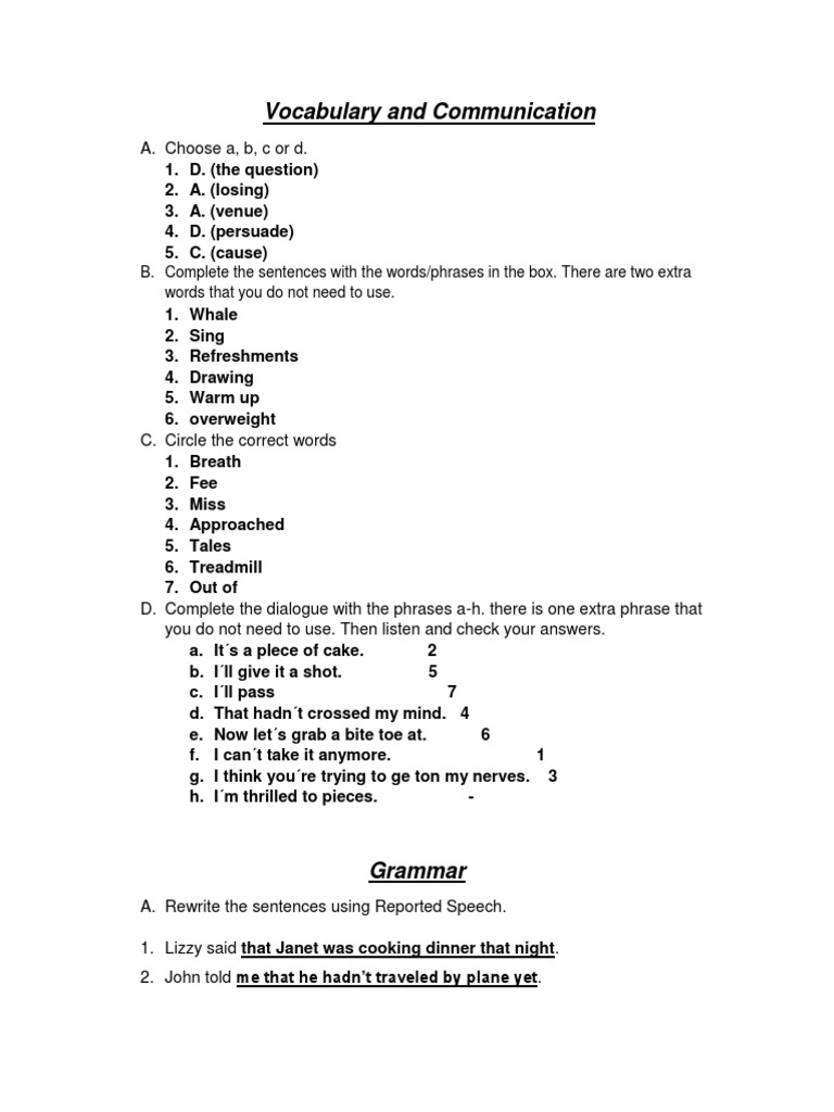 Vocabulary and Communication | PDF