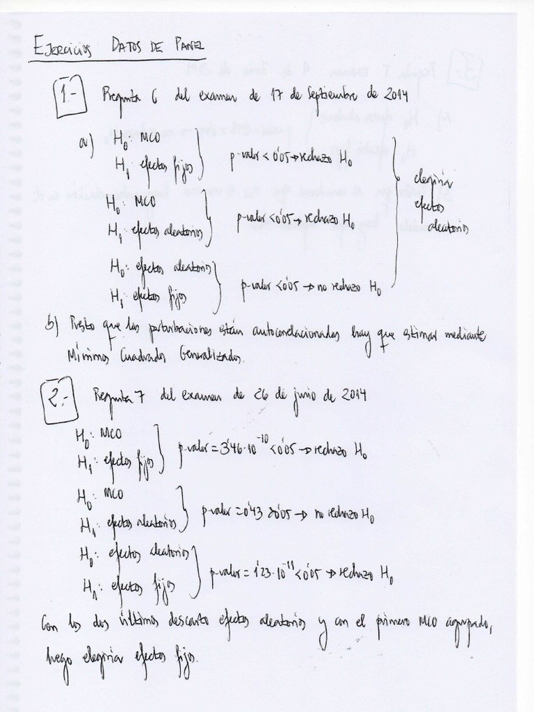 Ejercicios Datos de Panel | PDF