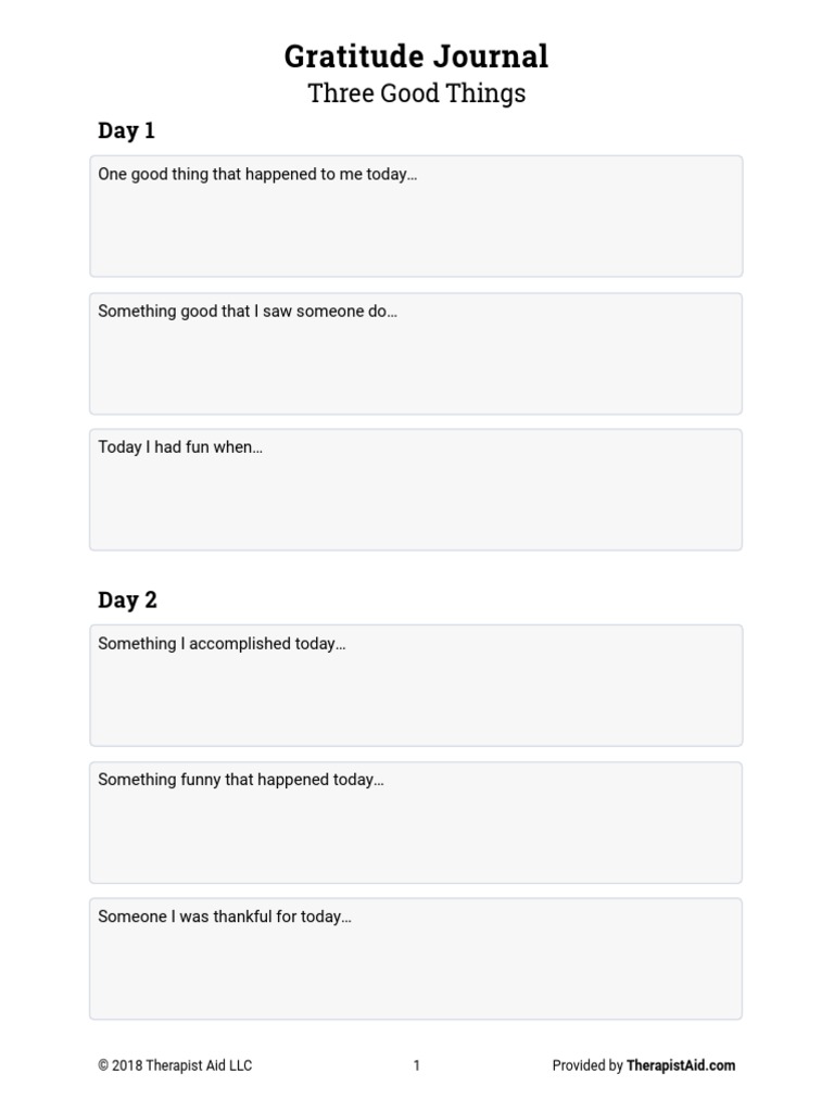 Gratitude Journal 3 Good Things | PDF