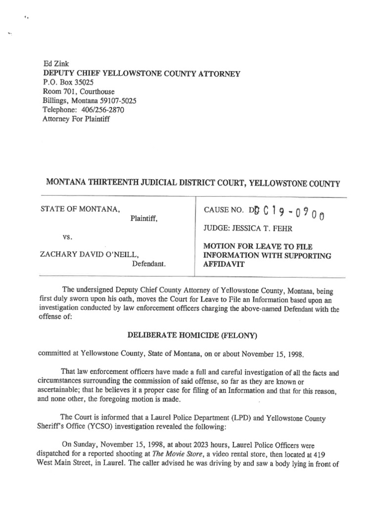 Miranda Fenner Charging Document | PDF