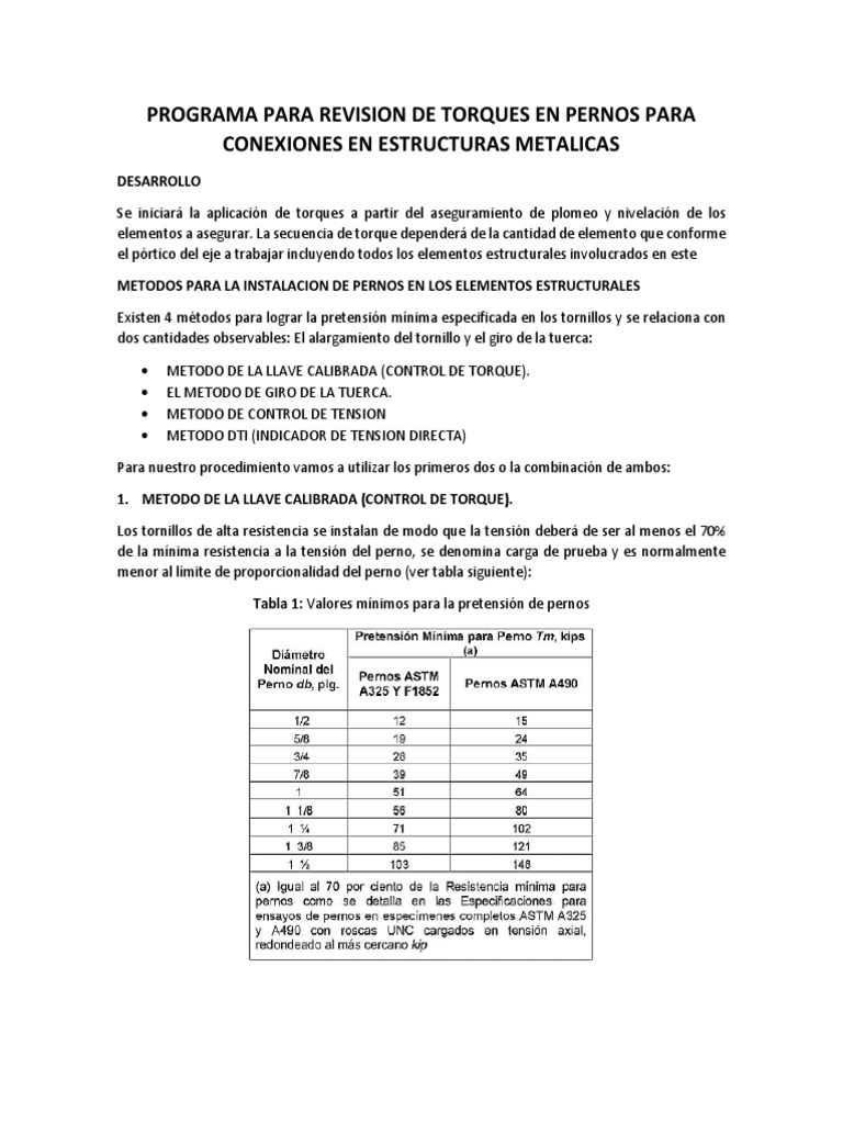 Procedimiento de Torque 1