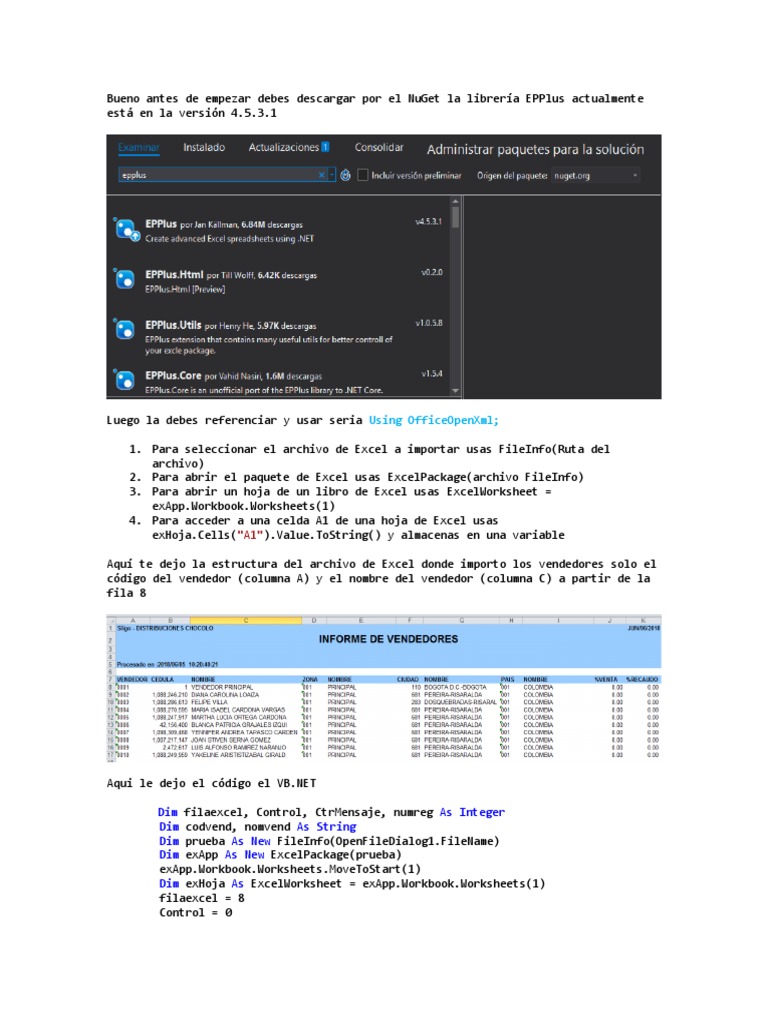 Uso Libreria EpPlus | PDF