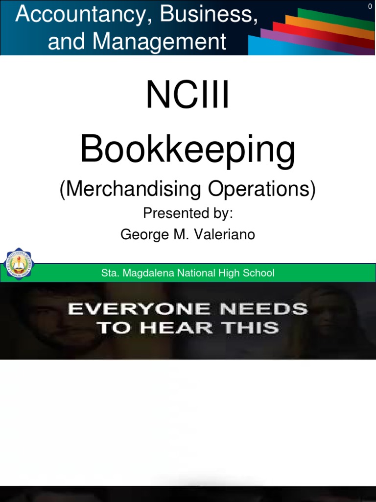 Nciii Bookkeeping: (Merchandising Operations) | PDF | Debits And ...