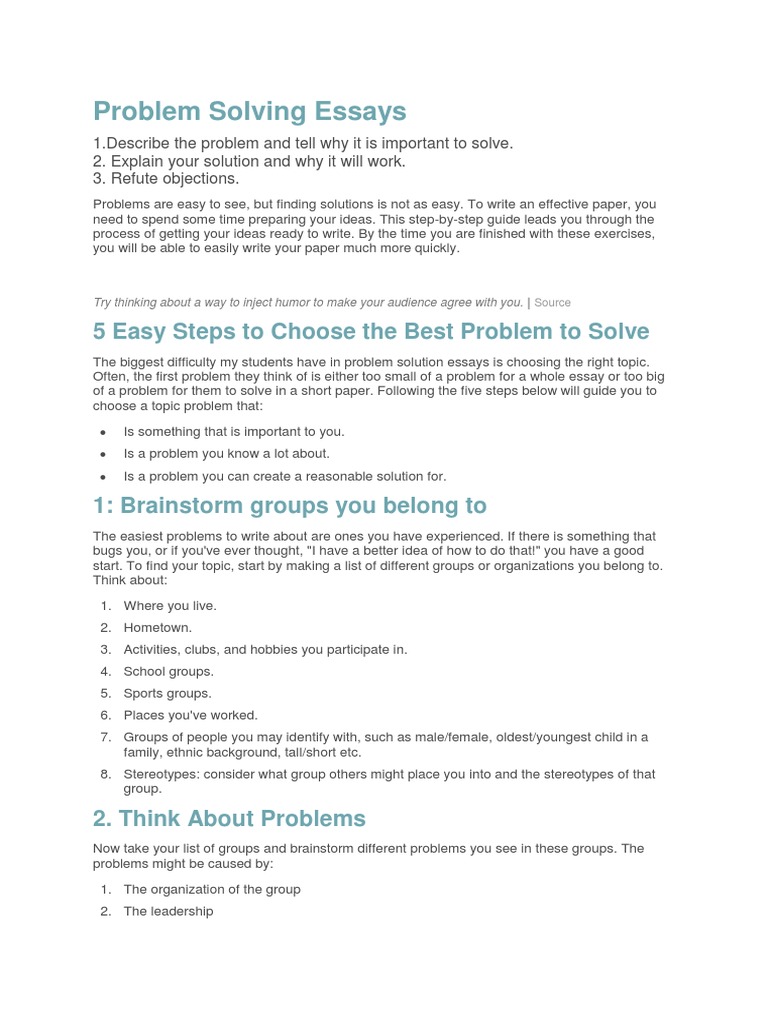 A Step-by-Step Guide to Choosing the Right Problem and Developing an ...