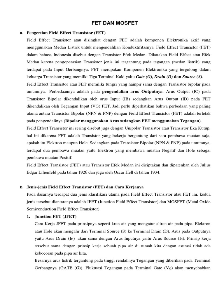 Modul Fet Dan Mosfet | PDF
