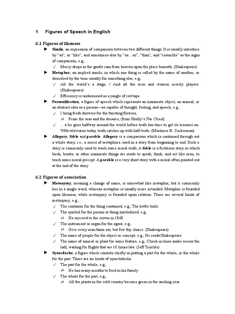 English Figures of Speech Guide | PDF | Parable | Literary Techniques