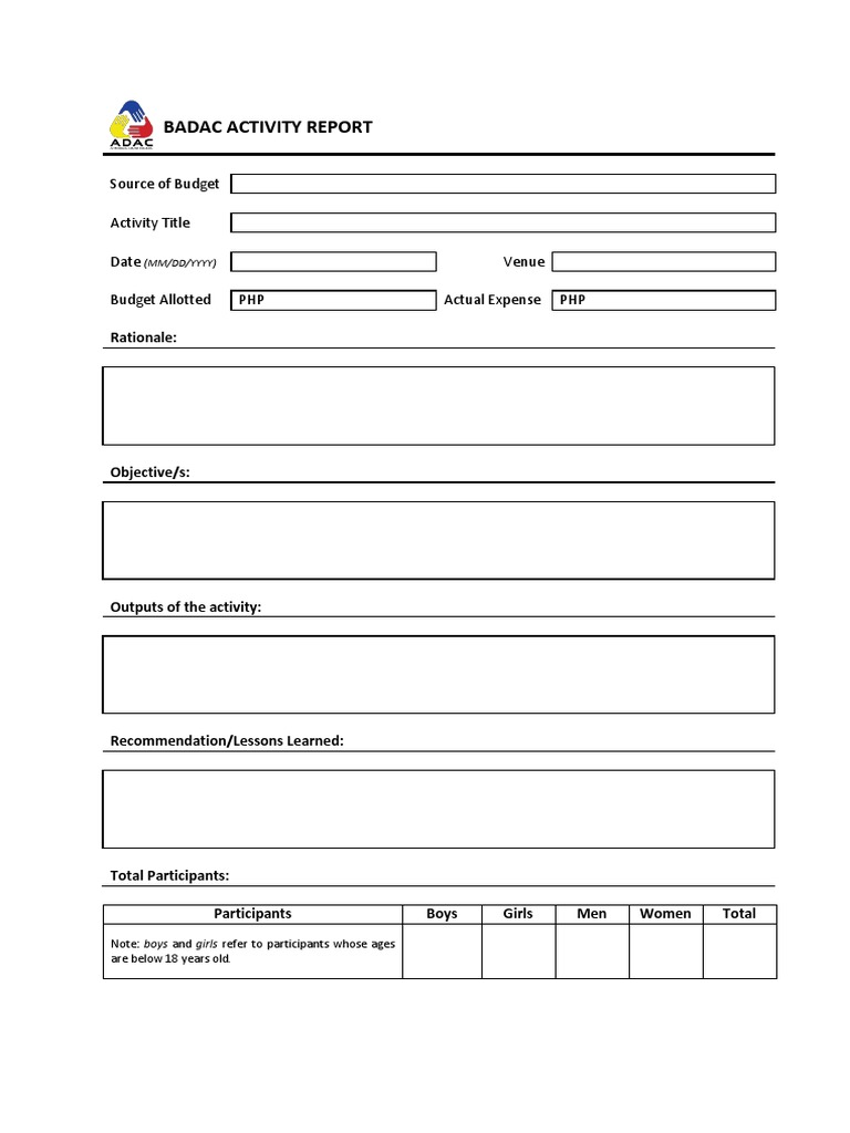 Badac Activity Report: Source of Budget Activity Title Date Venue ...