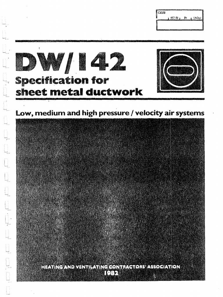 DW142 Specification For Sheet Metal Ductwork 1982 | Download Free PDF ...