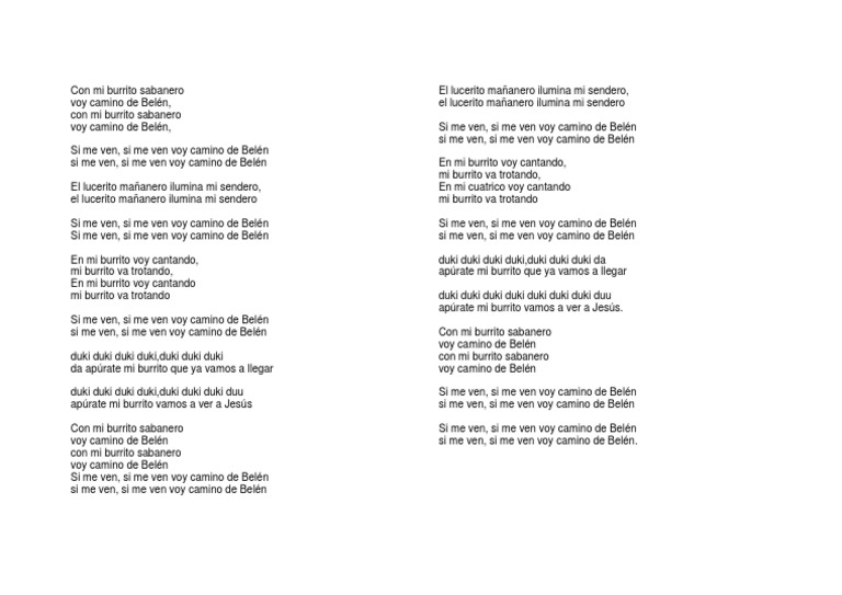 Mi Burrito Sabanero (Letra)