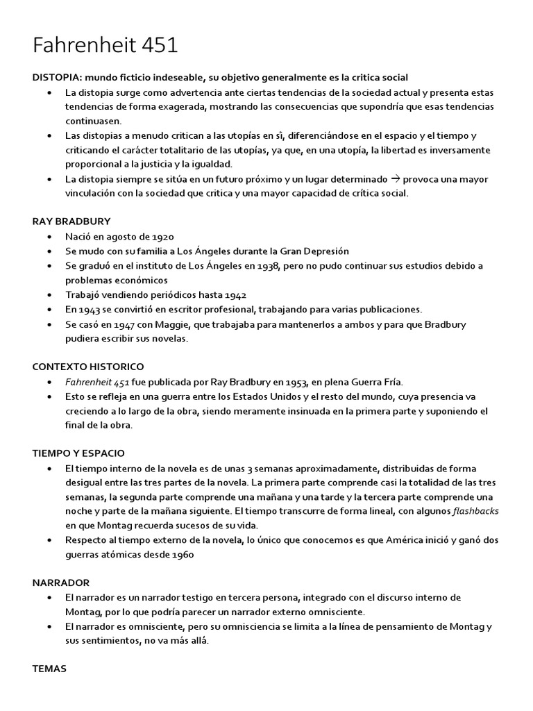 Fahrenheit 451 Resumen | Distopía | Ray Bradbury
