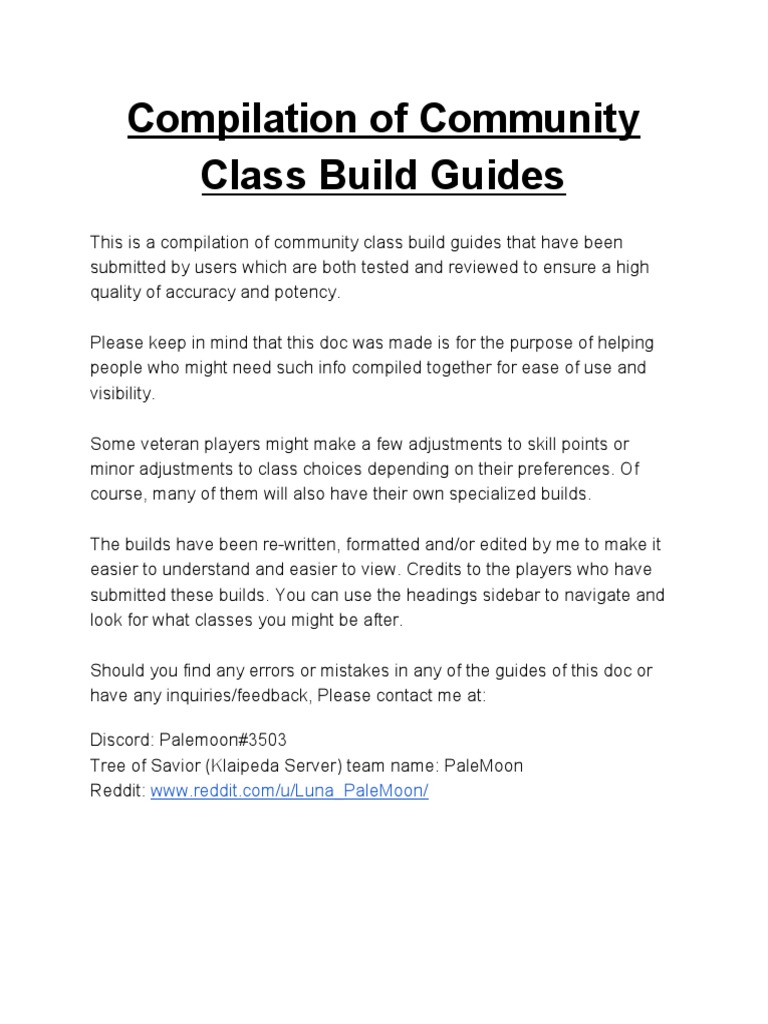 Compilation of Community Class Build Guides | PDF | Archery | Leisure