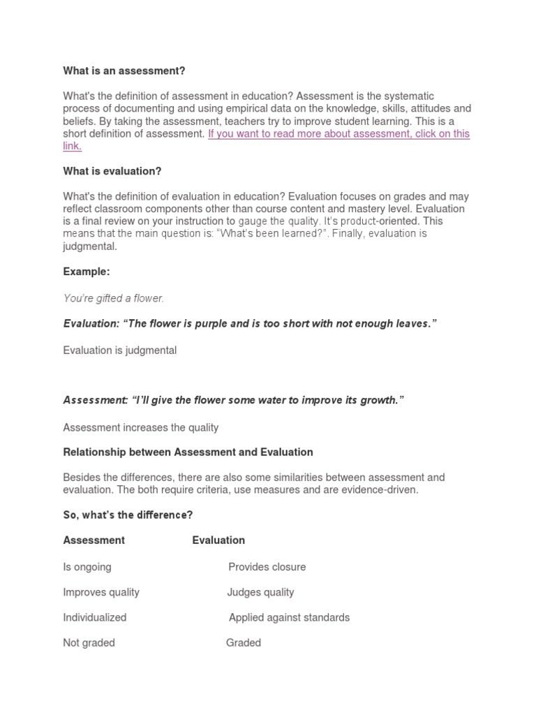 Types of Assessment | PDF | Educational Assessment | Question