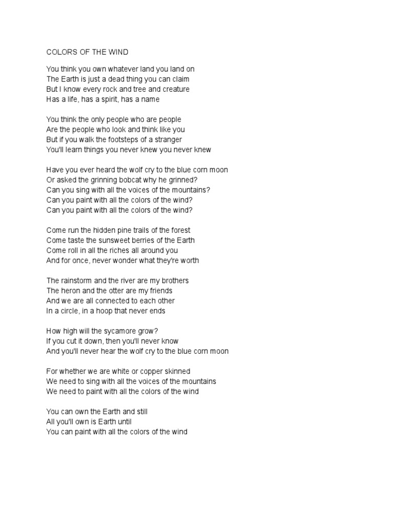 Colors of The Wind | PDF